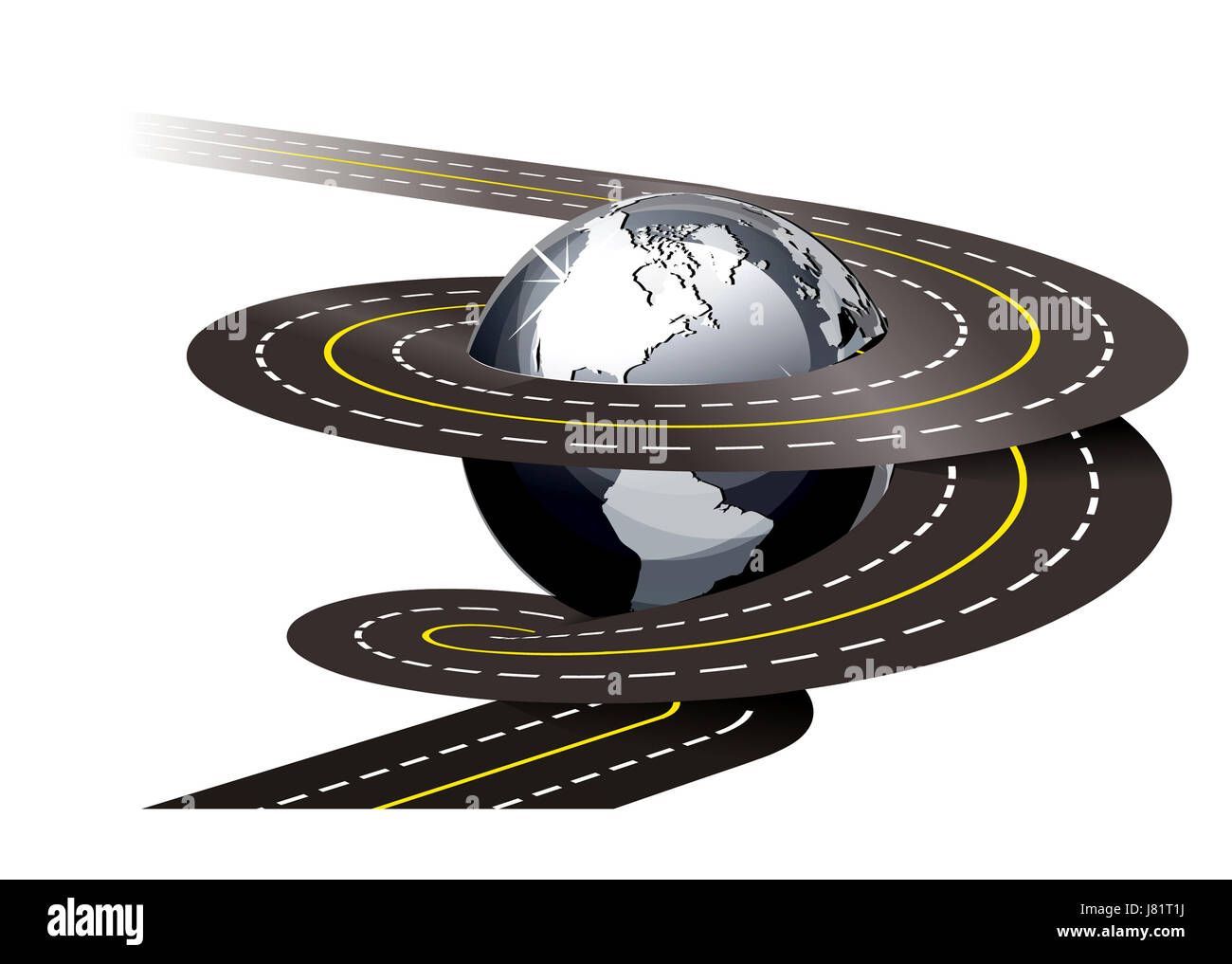 globe planet earth world road street travel isolated model design ...