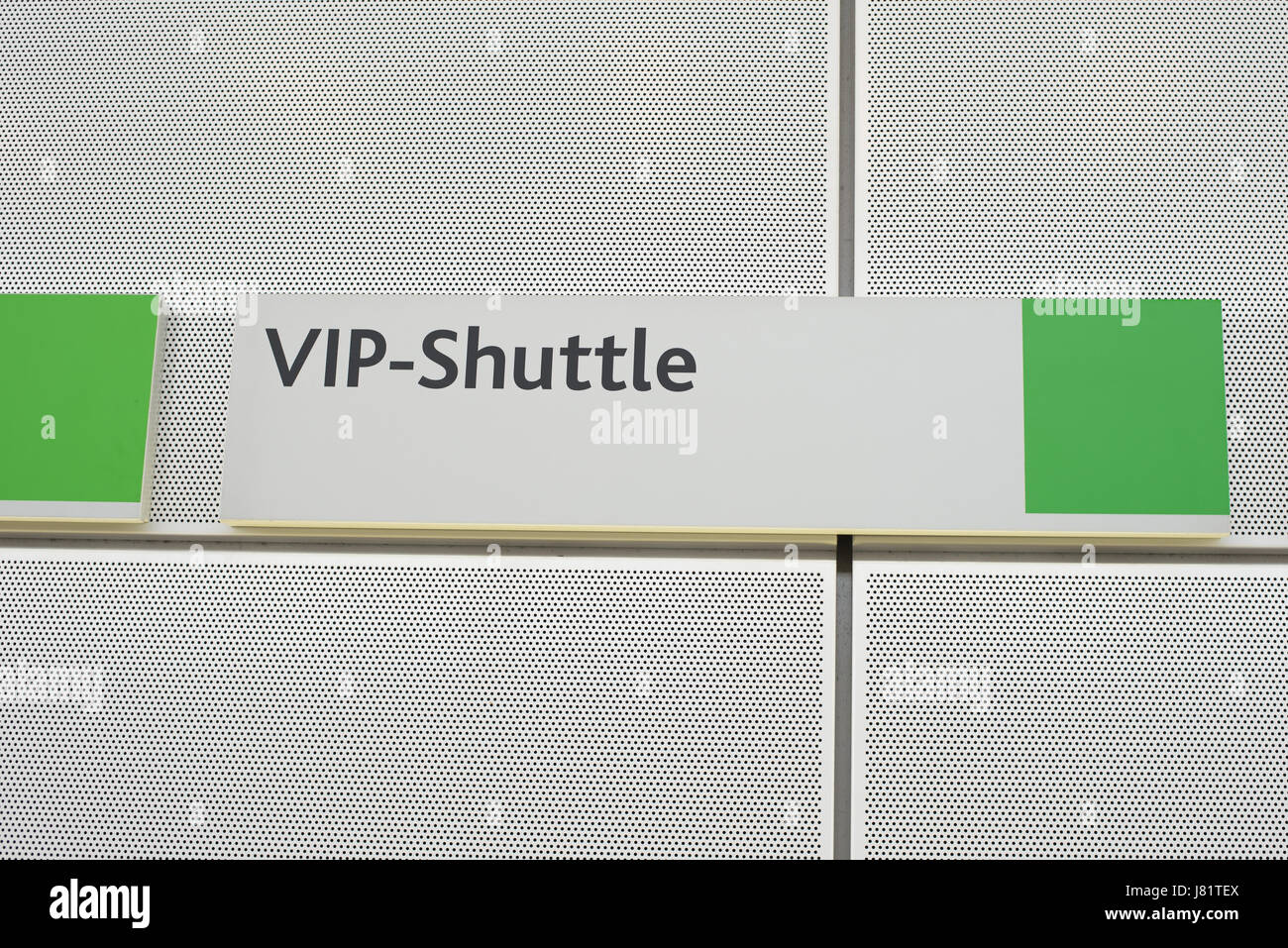 Sign with VIP shuttle with green corners Stock Photo - Alamy