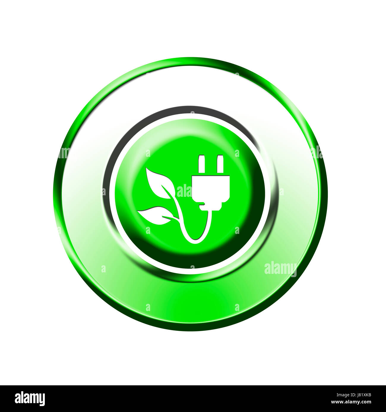 green power button Stock Photo - Alamy