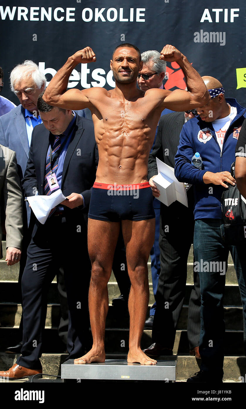 Kell Brook during the weigh-in at Sheffield City Hall Stock Photo - Alamy