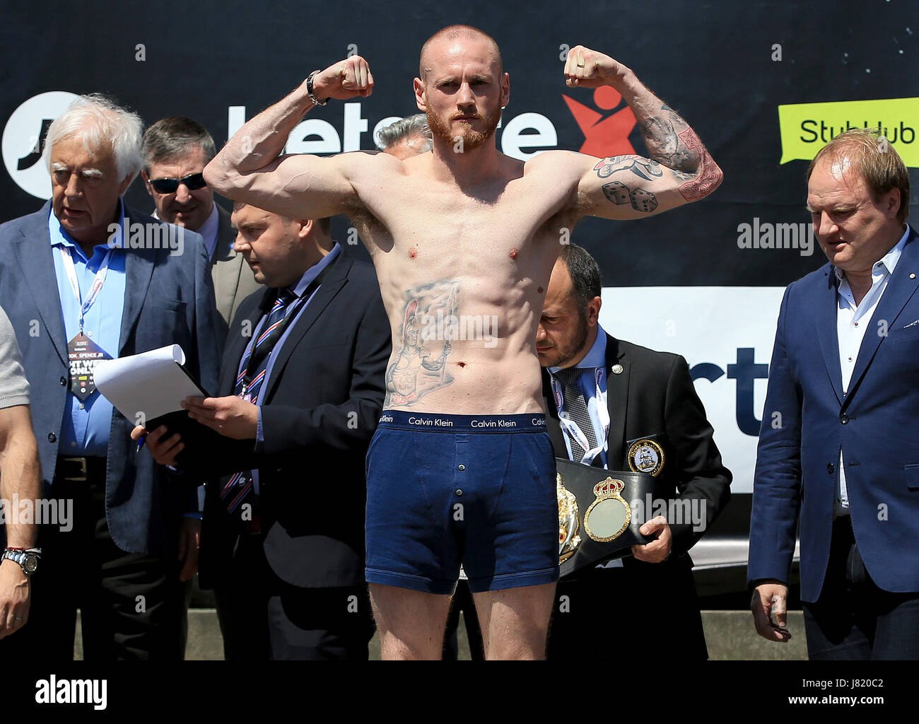 George Groves during the weigh-in at Sheffield City Hall Stock Photo ...