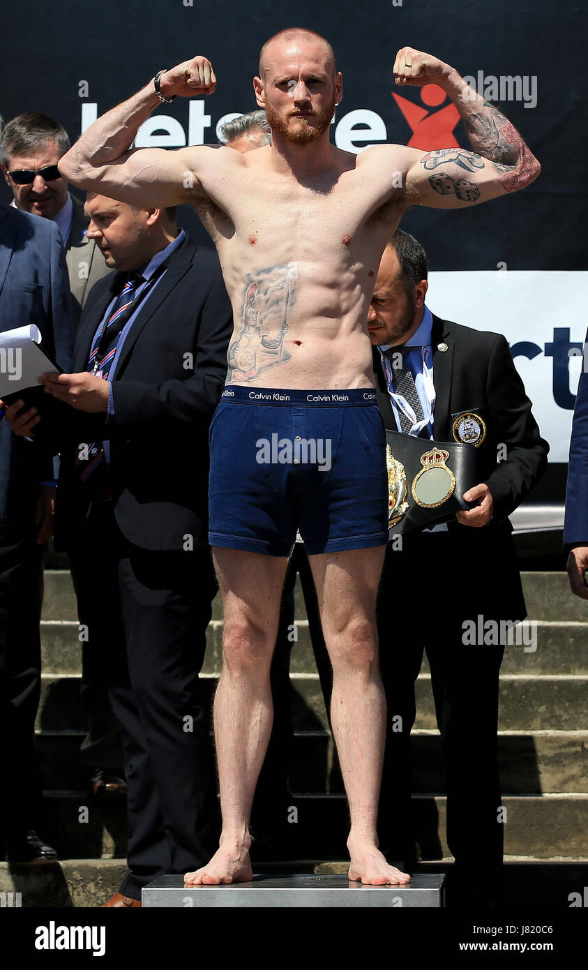 George Groves during the weigh-in at Sheffield City Hall Stock Photo ...