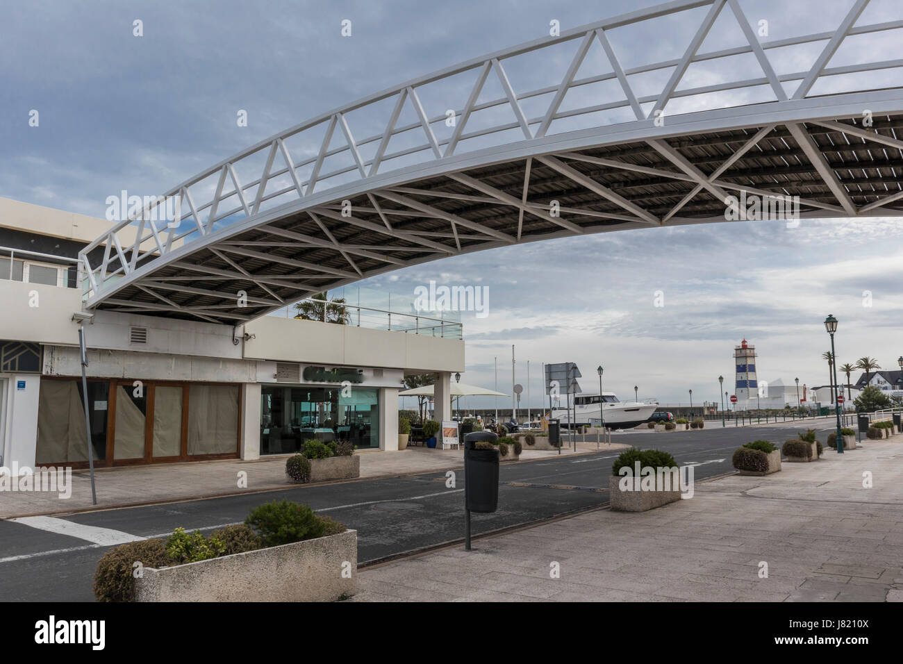 Small bridge linking buildings Stock Photo - Alamy