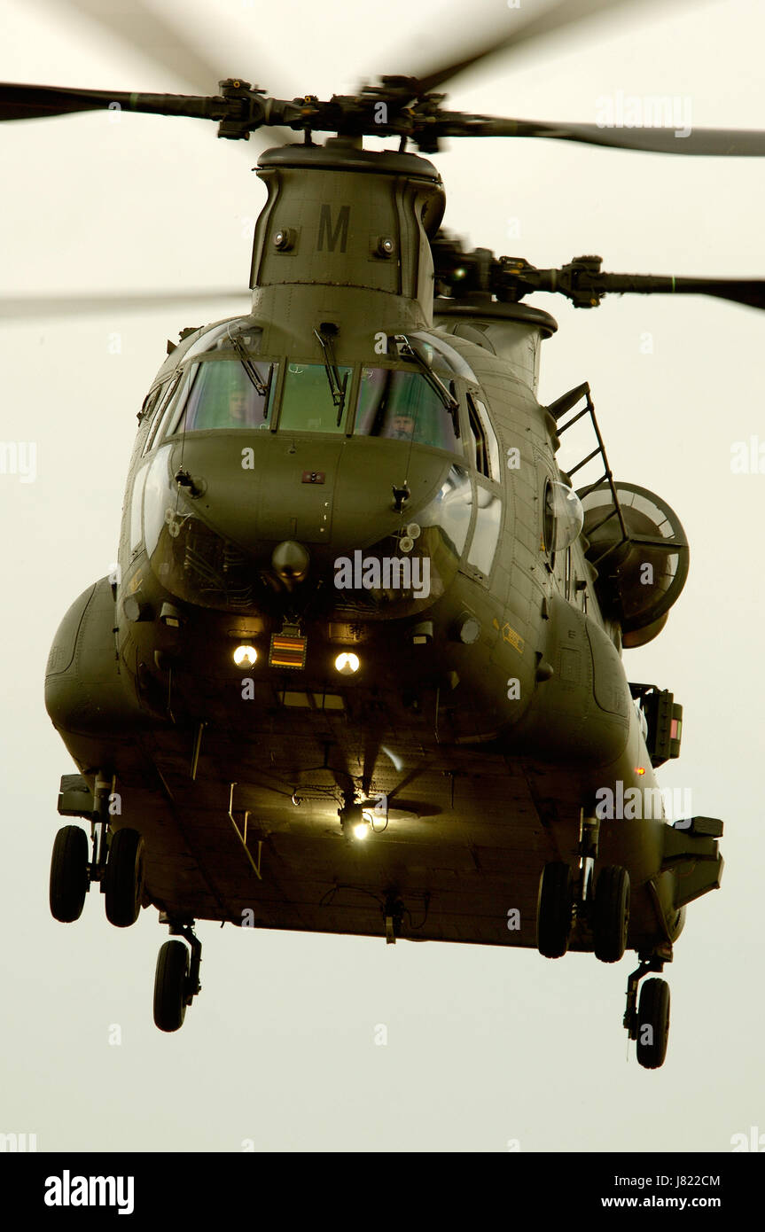 Royal Air Force Boeing Chinook landing at airfield Stock Photo - Alamy
