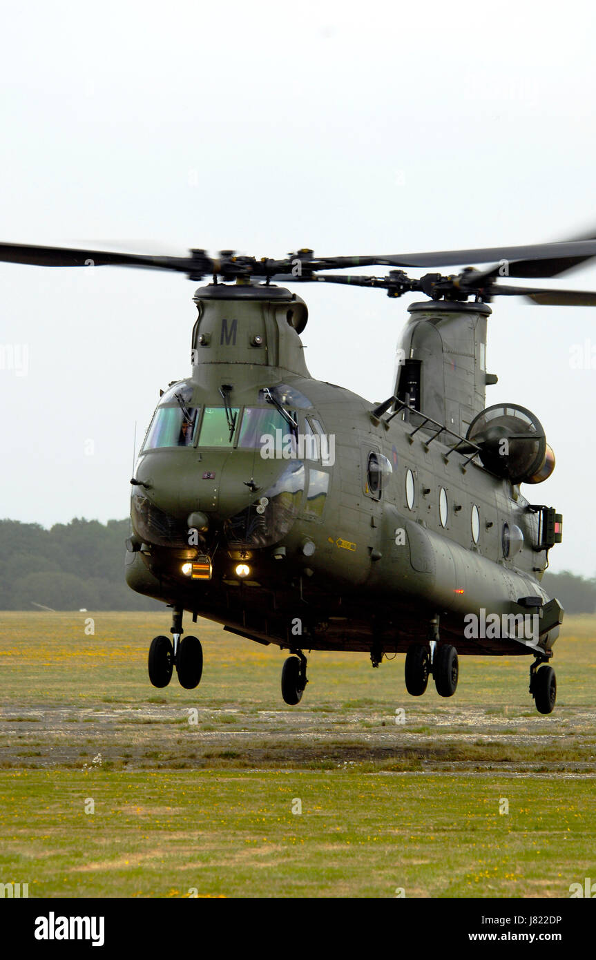 Royal Air Force Boeing Chinook landing at airfield Stock Photo - Alamy