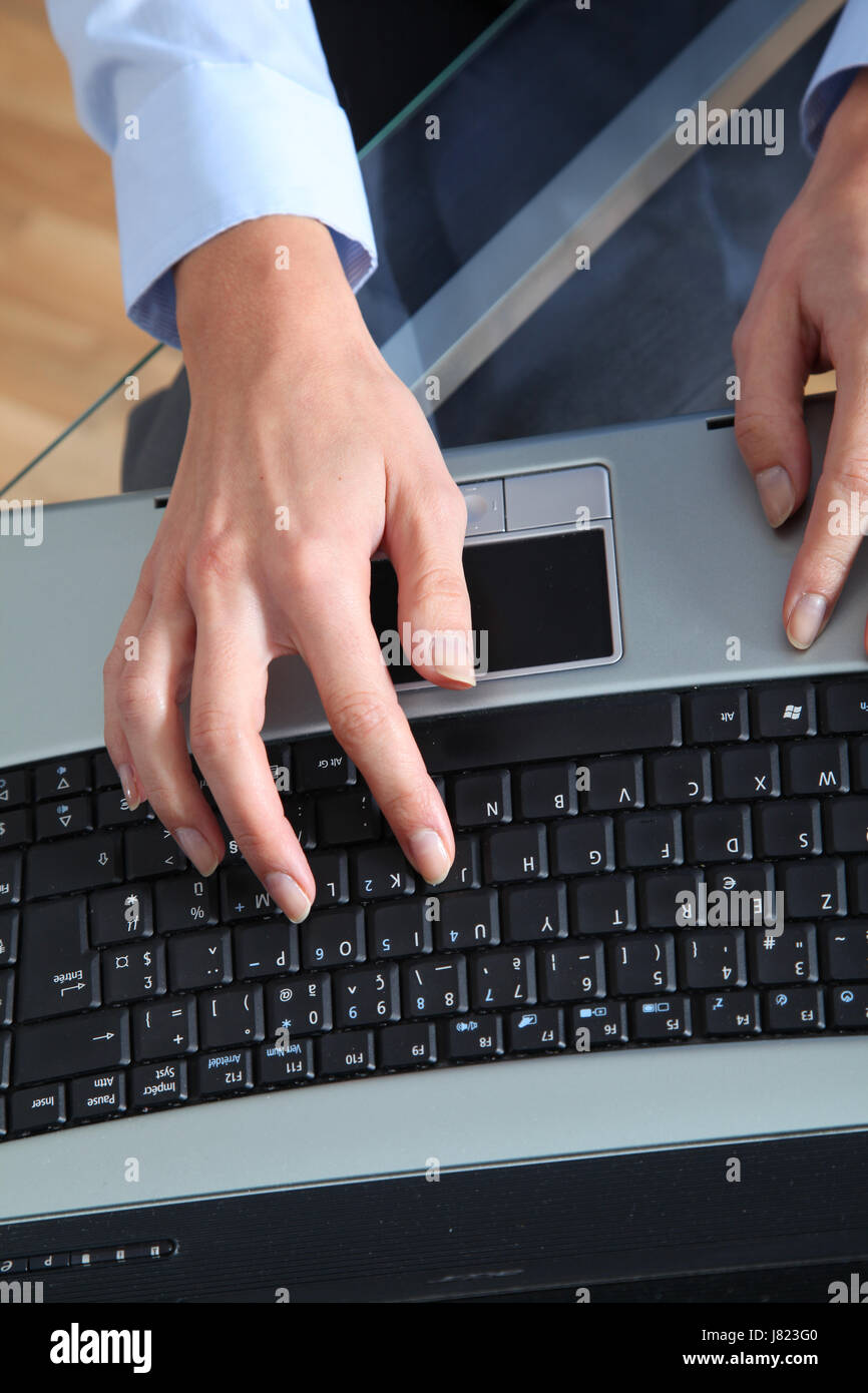 laptop notebook computers computer hand hands keyboard secretary object ...