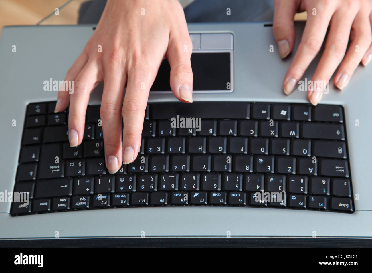 laptop notebook computers computer hand hands keyboard secretary object ...