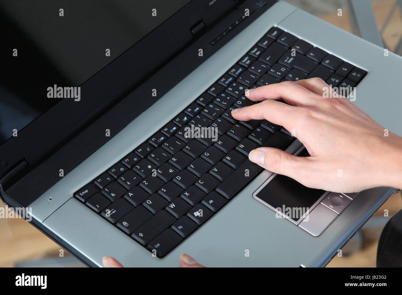 laptop notebook computers computer hand hands keyboard secretary object ...