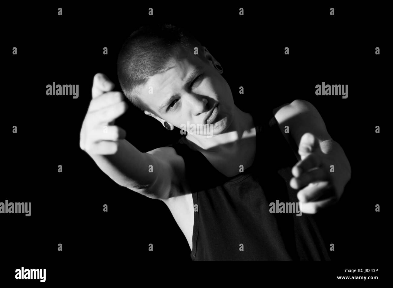 Boy lad male young man person Black and White Stock Photos & Images - Alamy