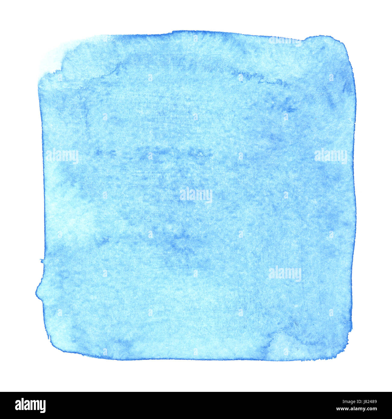 Blue uneven watercolor square isolated over the white background Stock ...