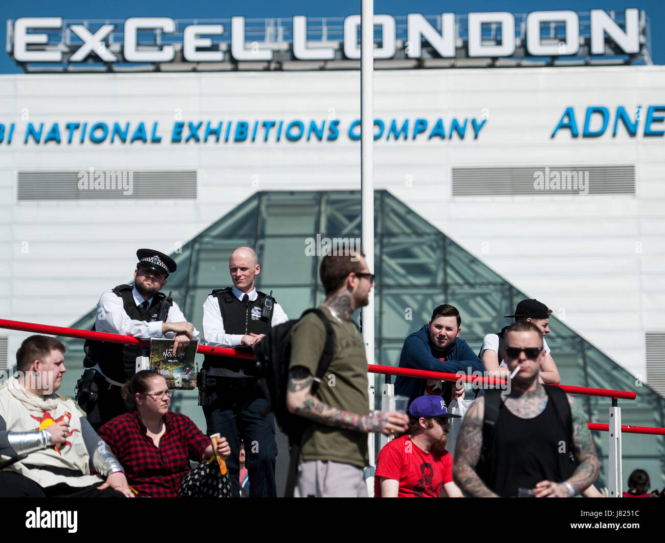 Police on patrol at the MCM Comic Con at ExCel London, in east London ...