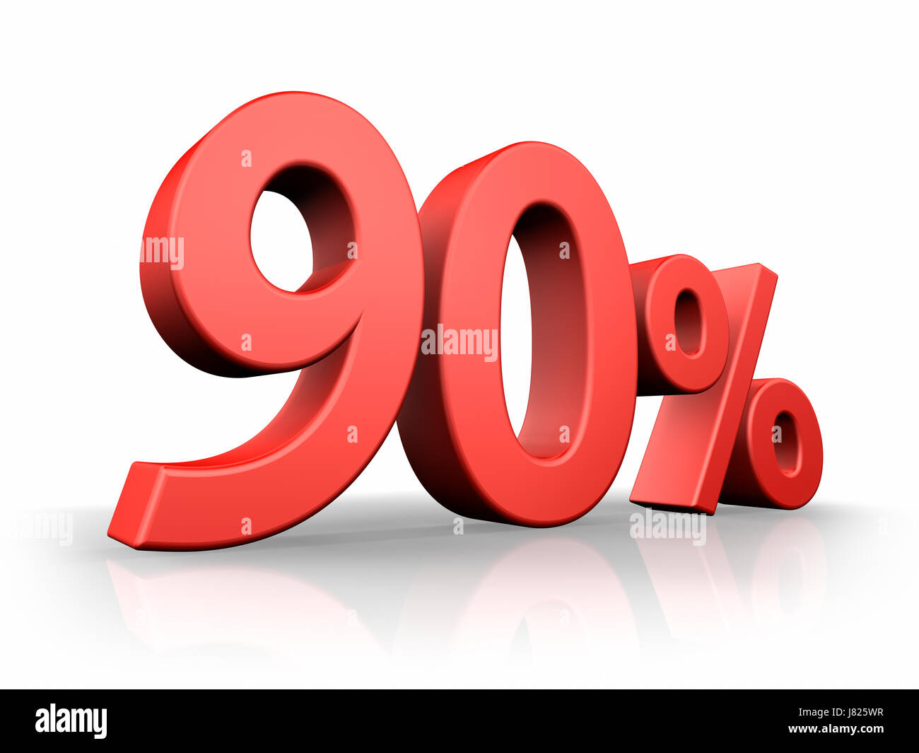 number percent percentage ninety red calculation isolated stock ...