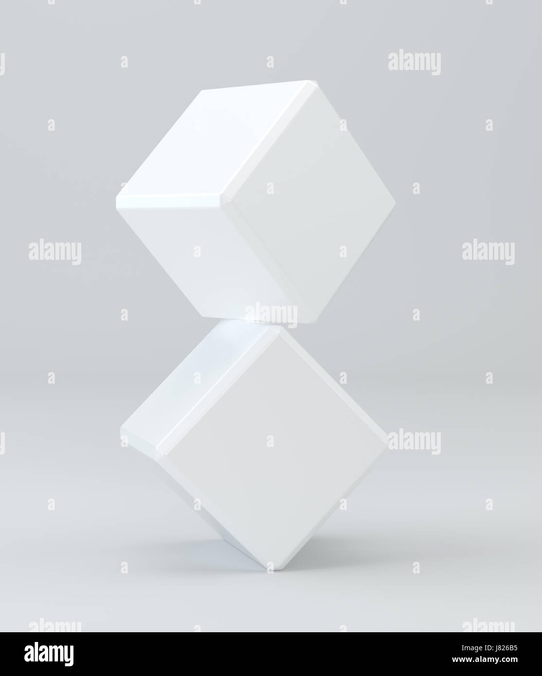 Boxes stacked building concept on background with reflection. 3d ...