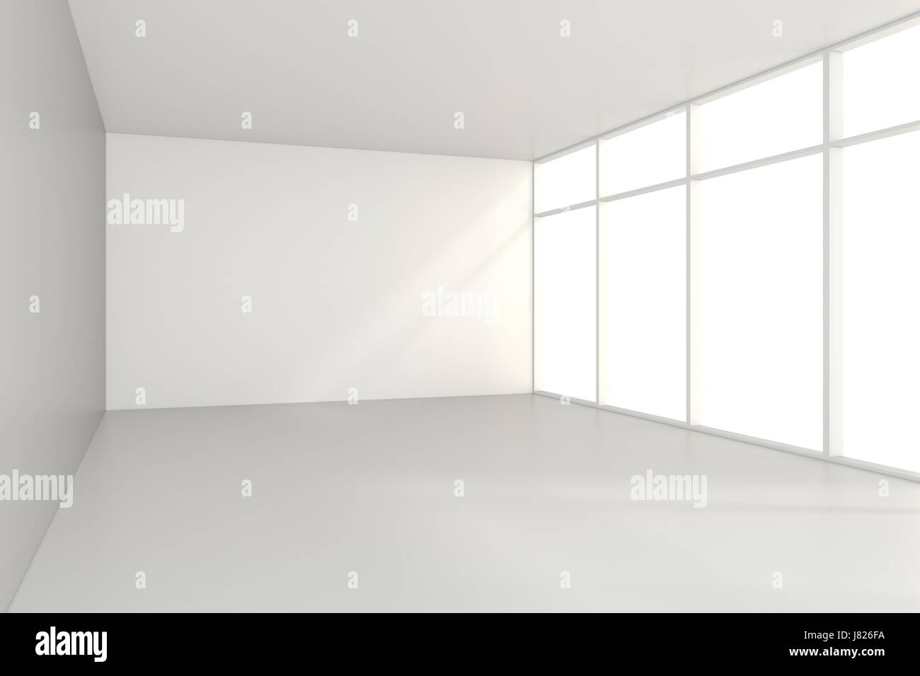 Bright white room with windows Stock Photo - Alamy