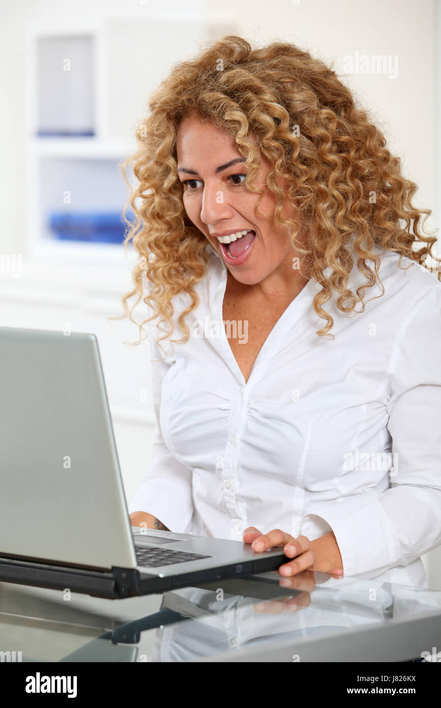 woman office laugh laughs laughing twit giggle smile smiling laughter ...