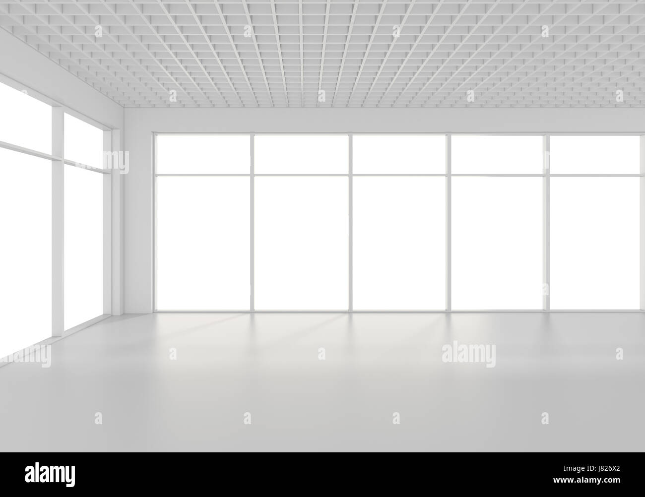 Empty white room interior office. 3d rendering Stock Photo - Alamy