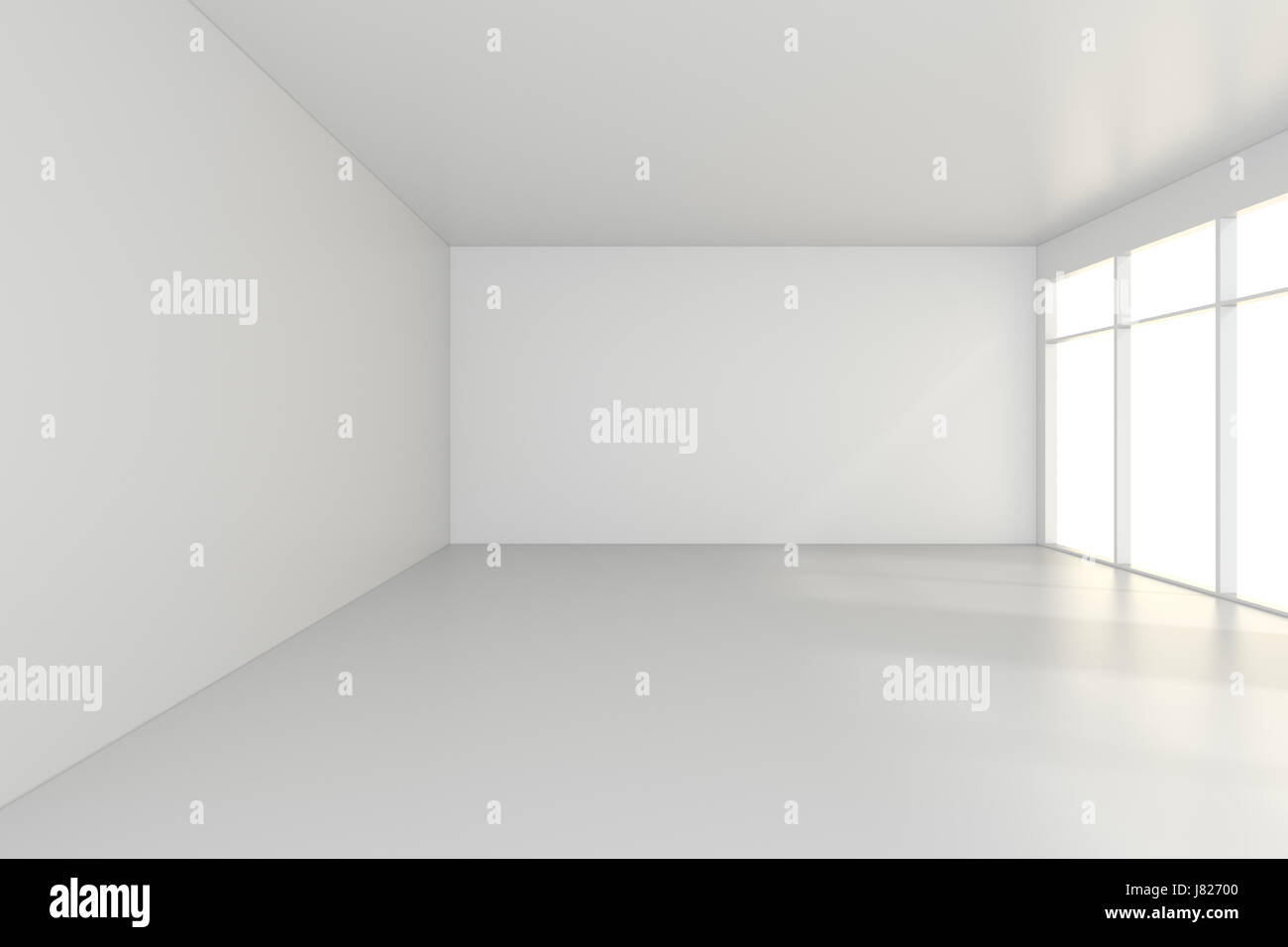light white room and big window. 3d rendering Stock Photo - Alamy