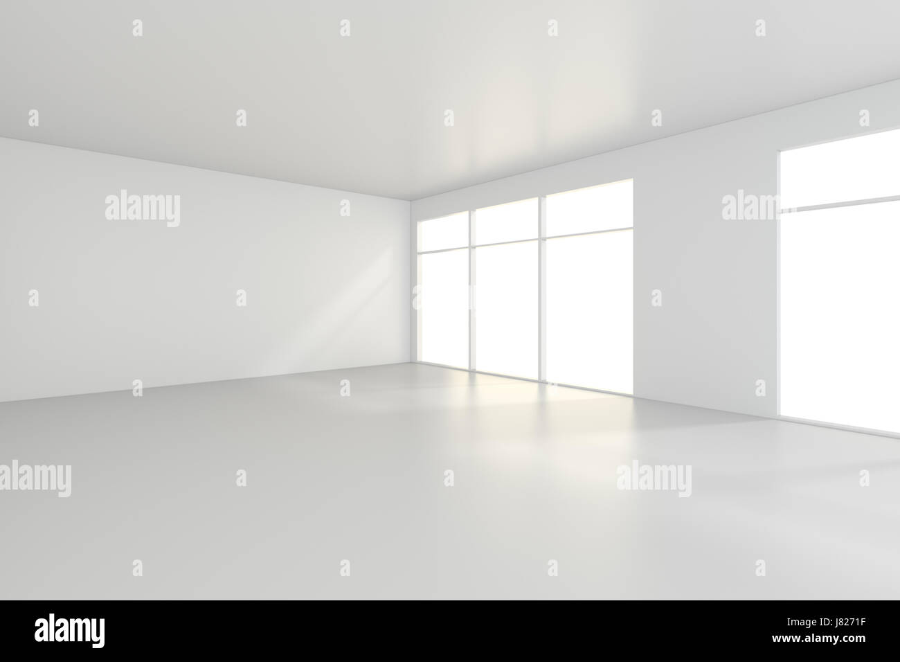 light white room and big window. 3d rendering Stock Photo - Alamy