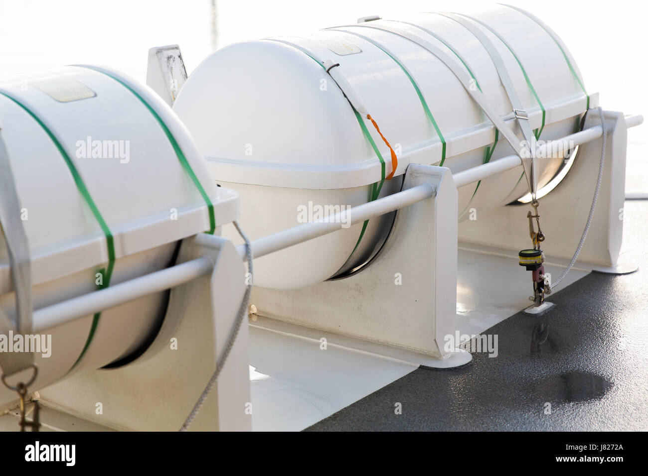 life raft container on ship or boat deck Stock Photo - Alamy