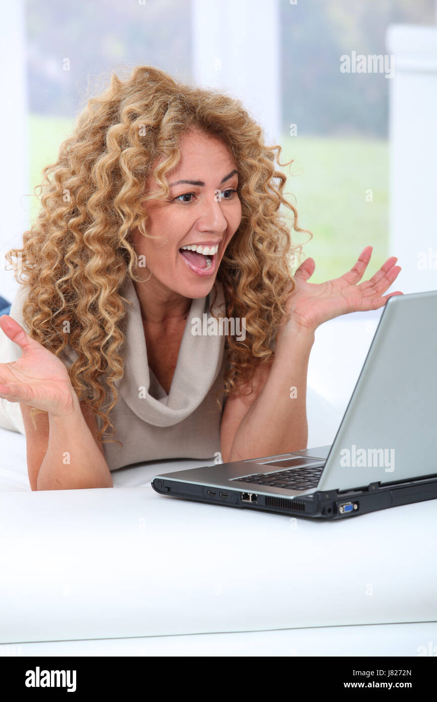 woman laptop notebook computers computer laugh laughs laughing twit ...