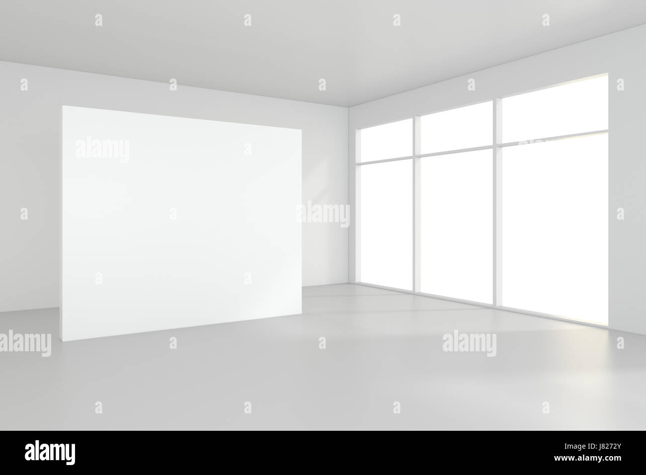 Large empty room with standing billboards. 3d rendering Stock Photo - Alamy