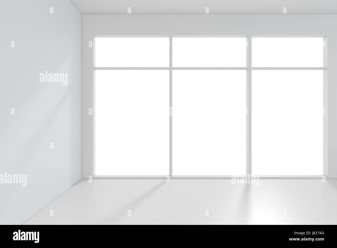 light white room and big window. 3d rendering Stock Photo - Alamy