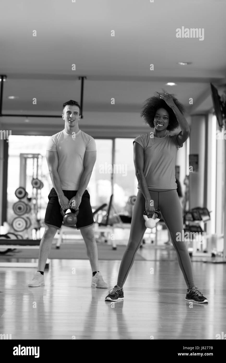 Black couple working out together Black and White Stock Photos & Images ...