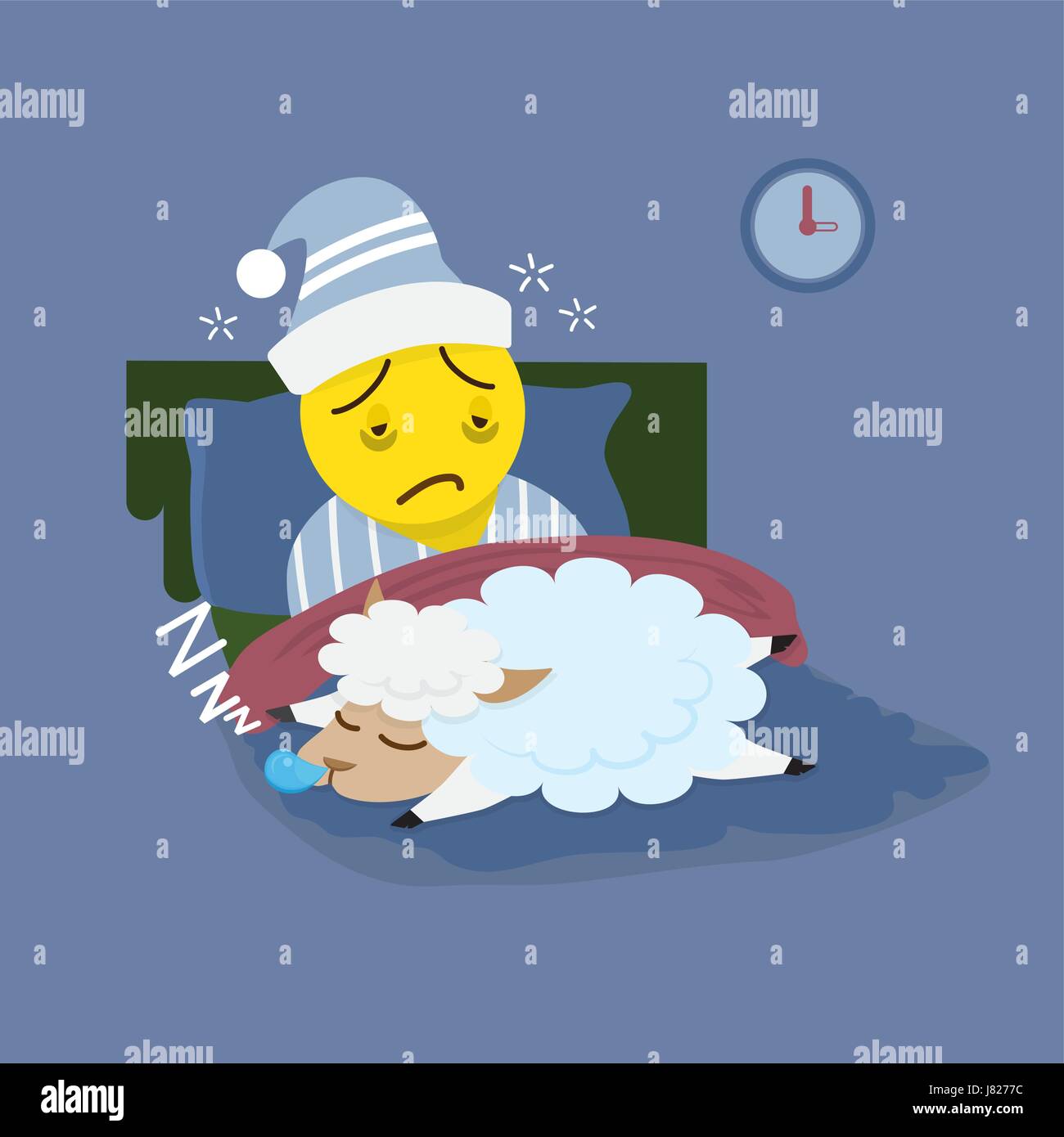 Sleep problem sleeping disorder Stock Vector Images - Alamy