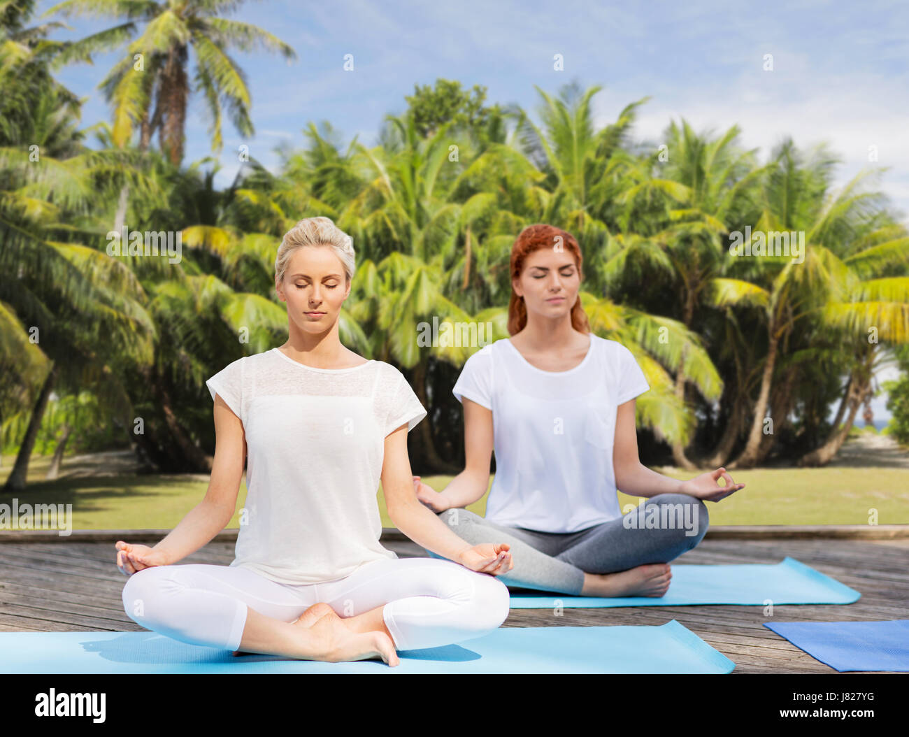 Women in lotus pose hi-res stock photography and images - Alamy