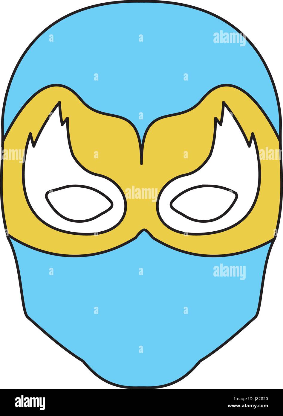 silhouette with face of man superhero masked with mask shape of flame ...