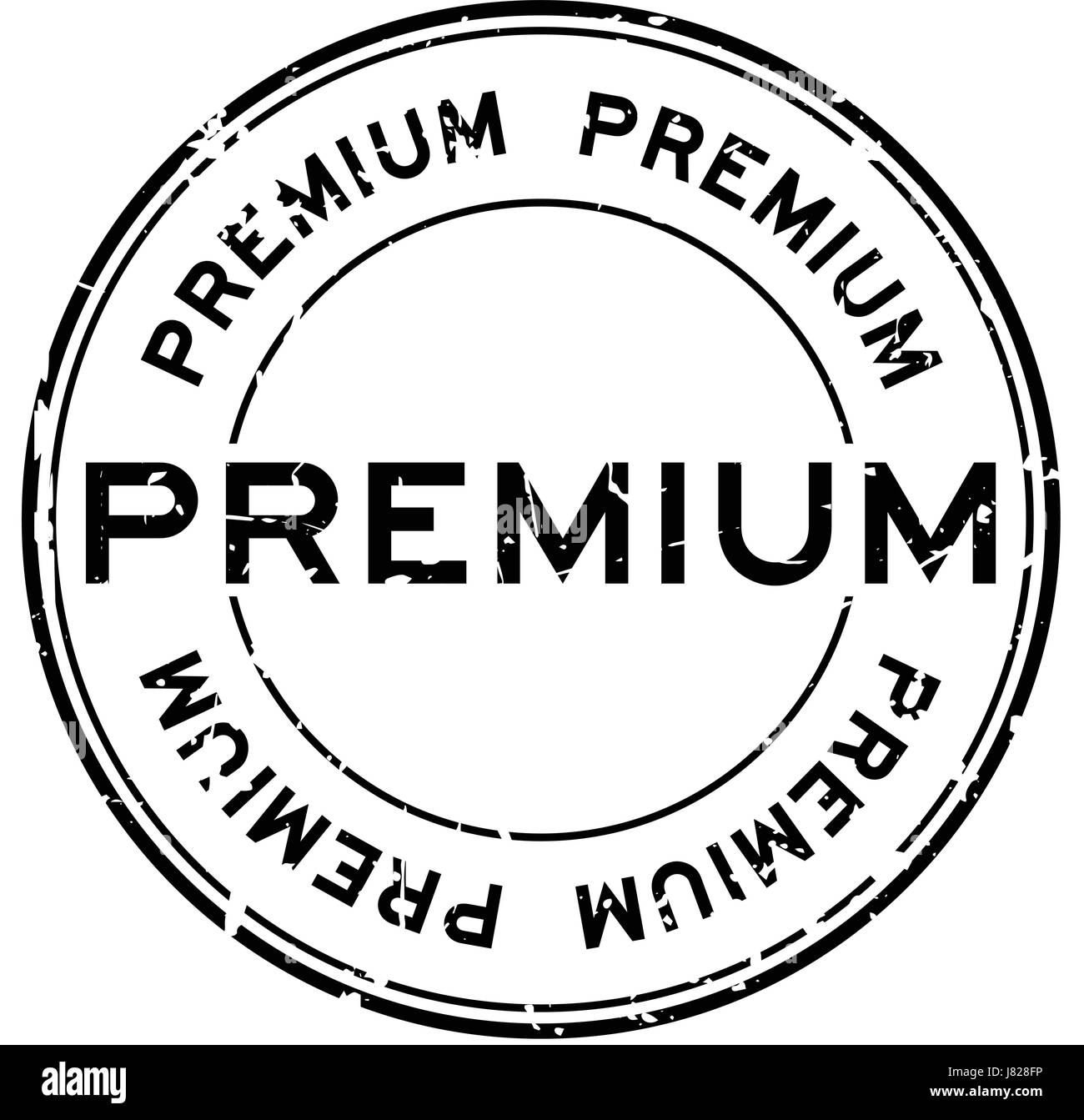 Grunge black premium round rubber seal stamp on white background Stock ...