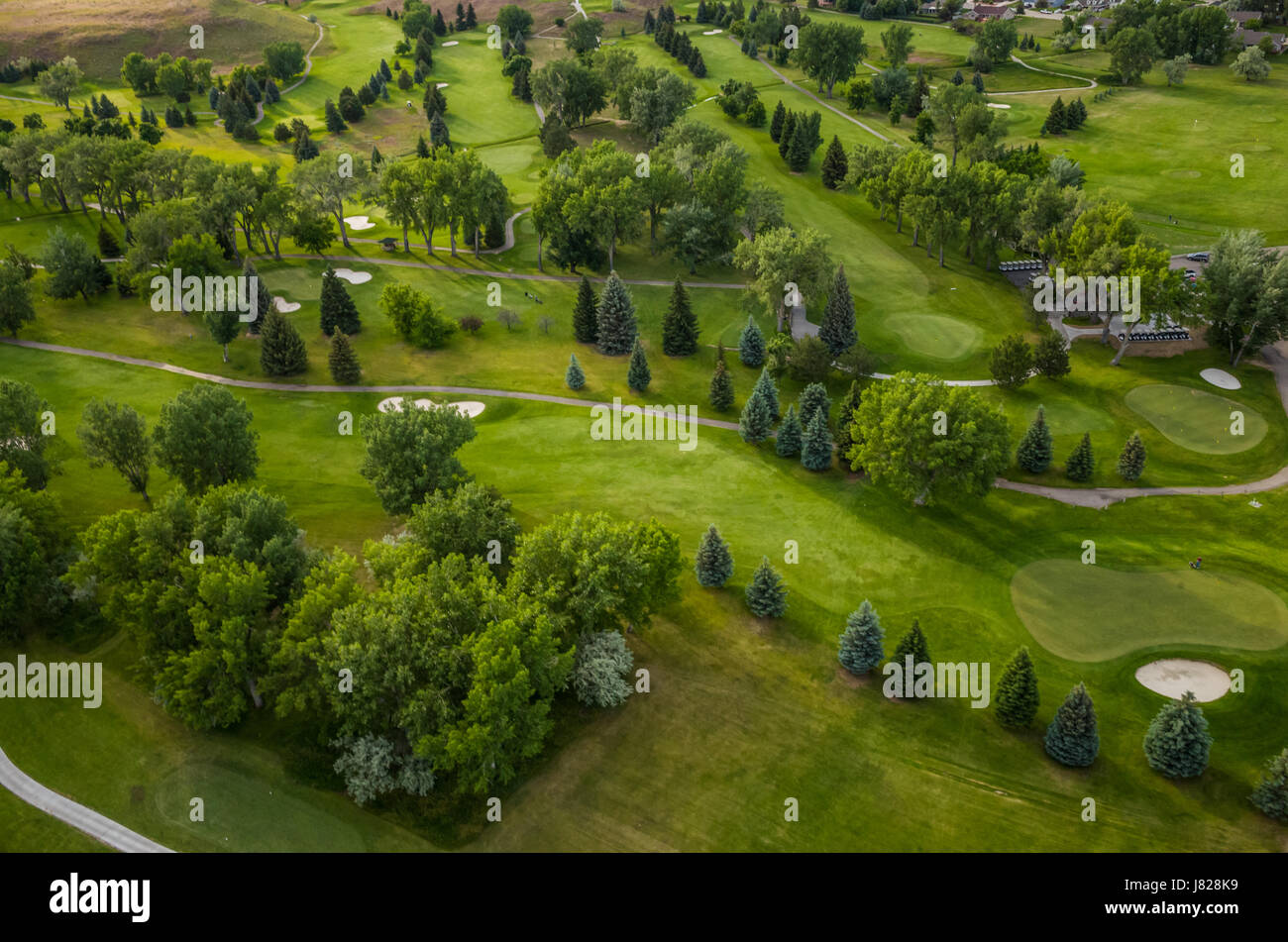 Aerial view of a beautiful green golf course Stock Photo - Alamy