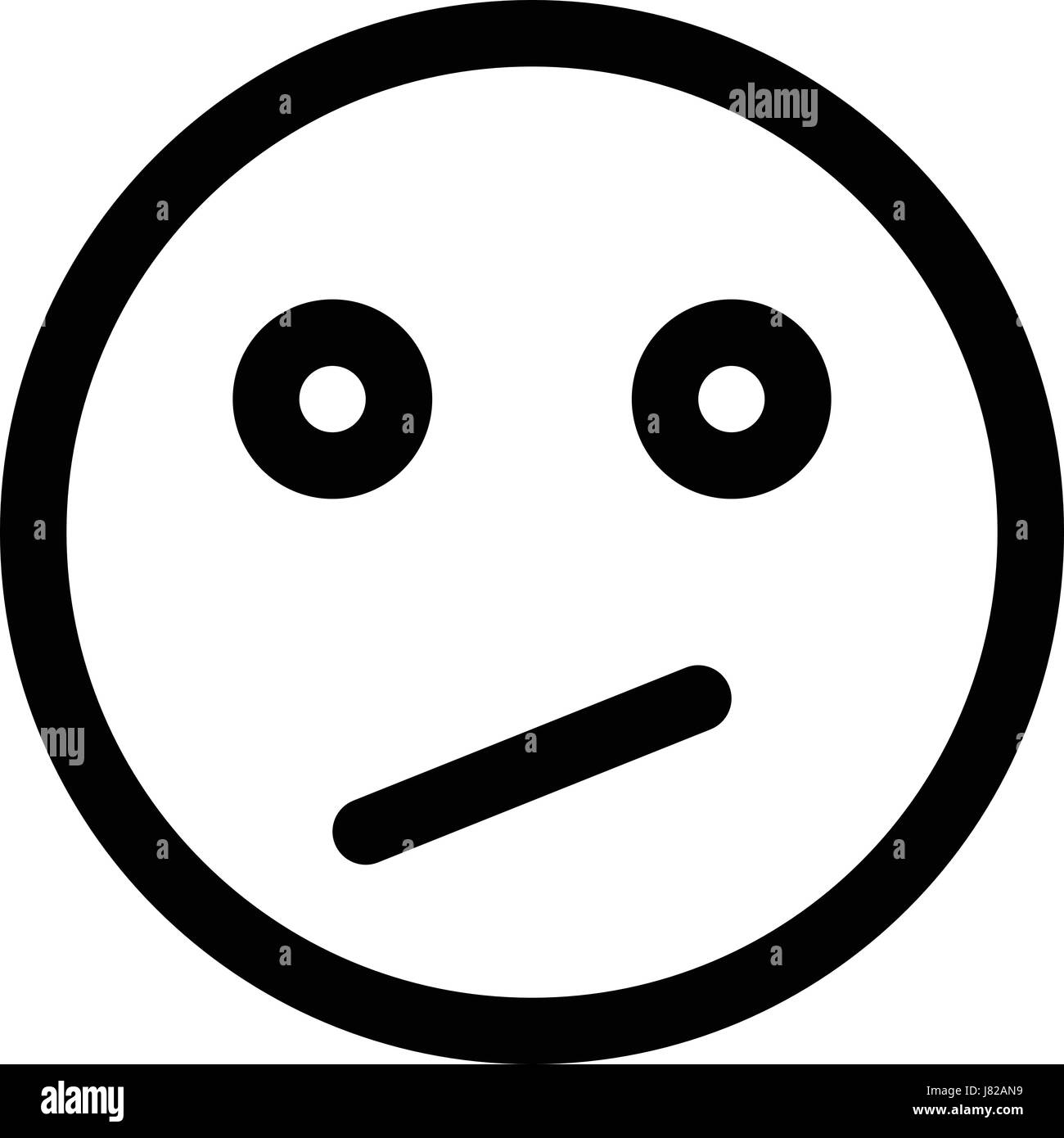Anxious Smiley Face Black And White