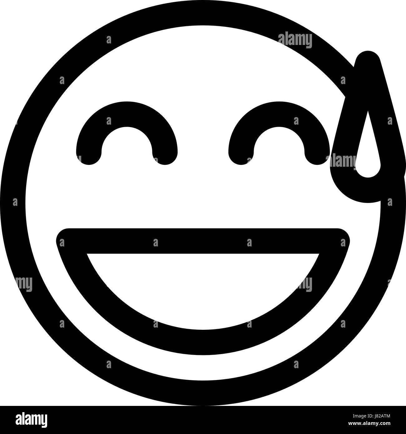 grinning emoji with cold sweat Stock Vector Image & Art - Alamy