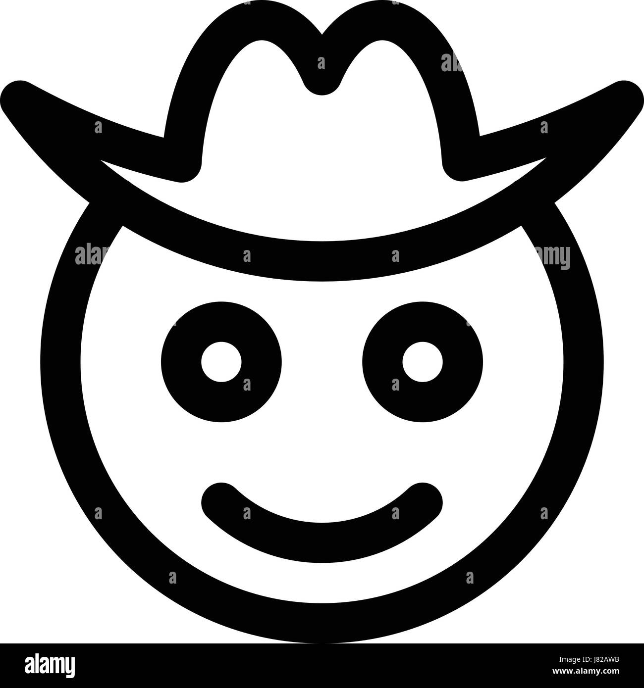 Cowboy smiley face vector illustration hi-res stock photography and ...