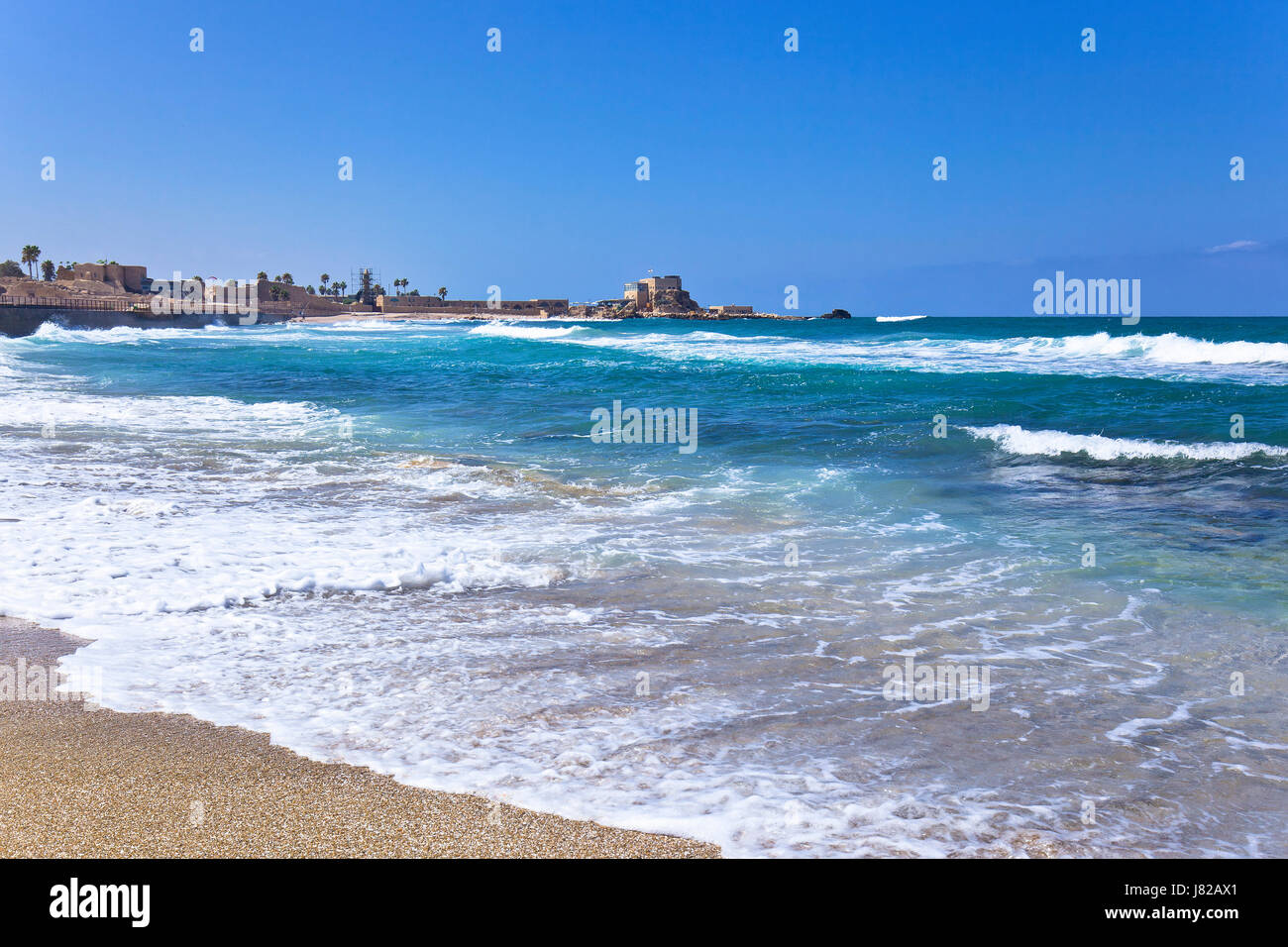 The beach of the Mediterranean sea in Israel Stock Photo - Alamy