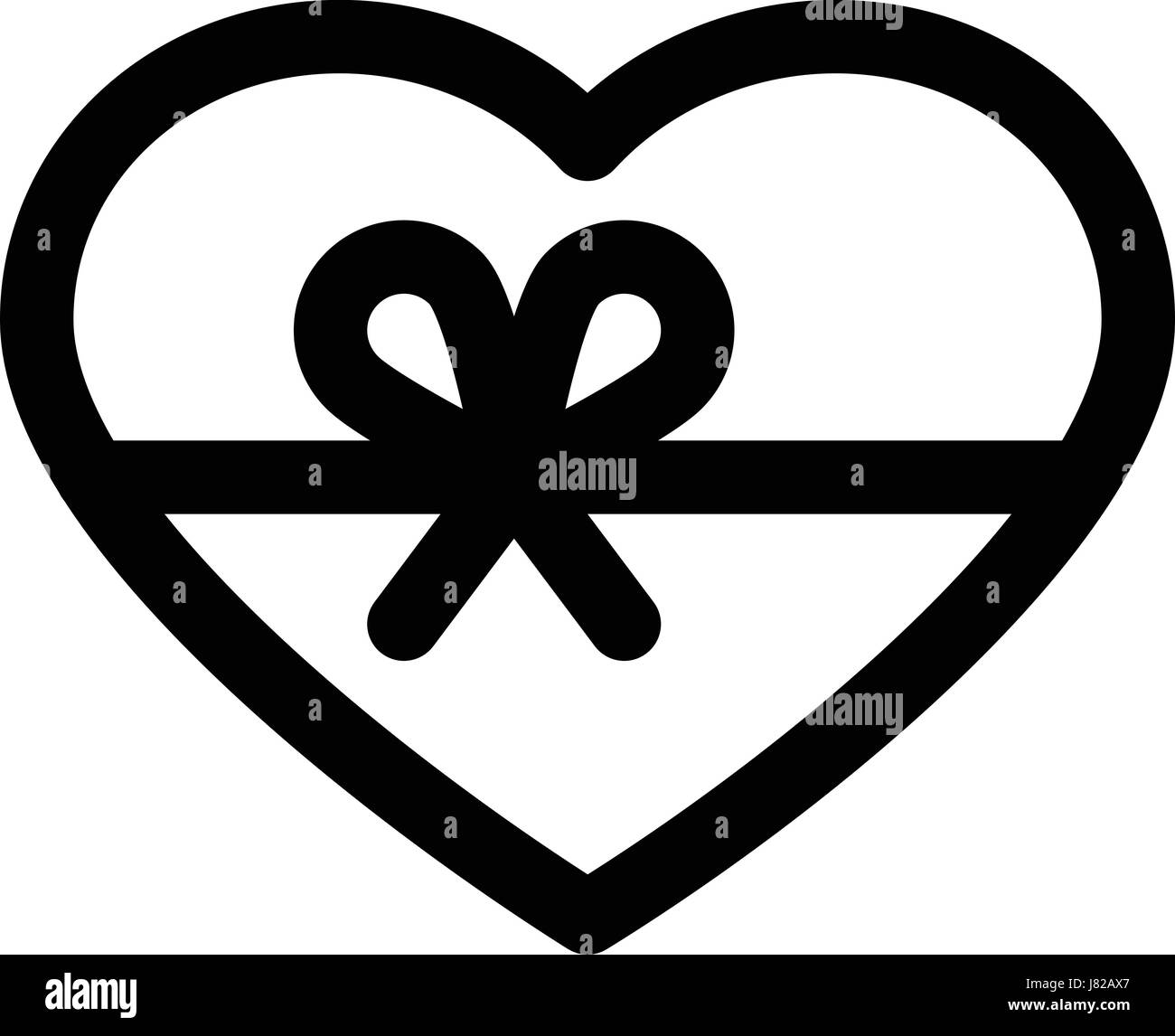 heart with ribbon Stock Vector Image & Art - Alamy