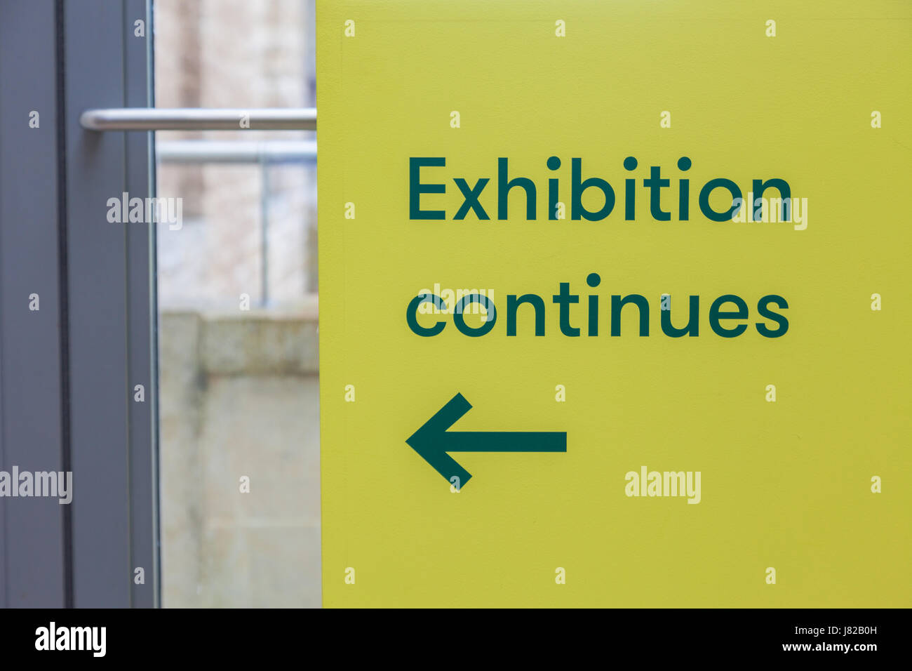 Sign inside an art gallery Compton Verney showing that the exhibition ...