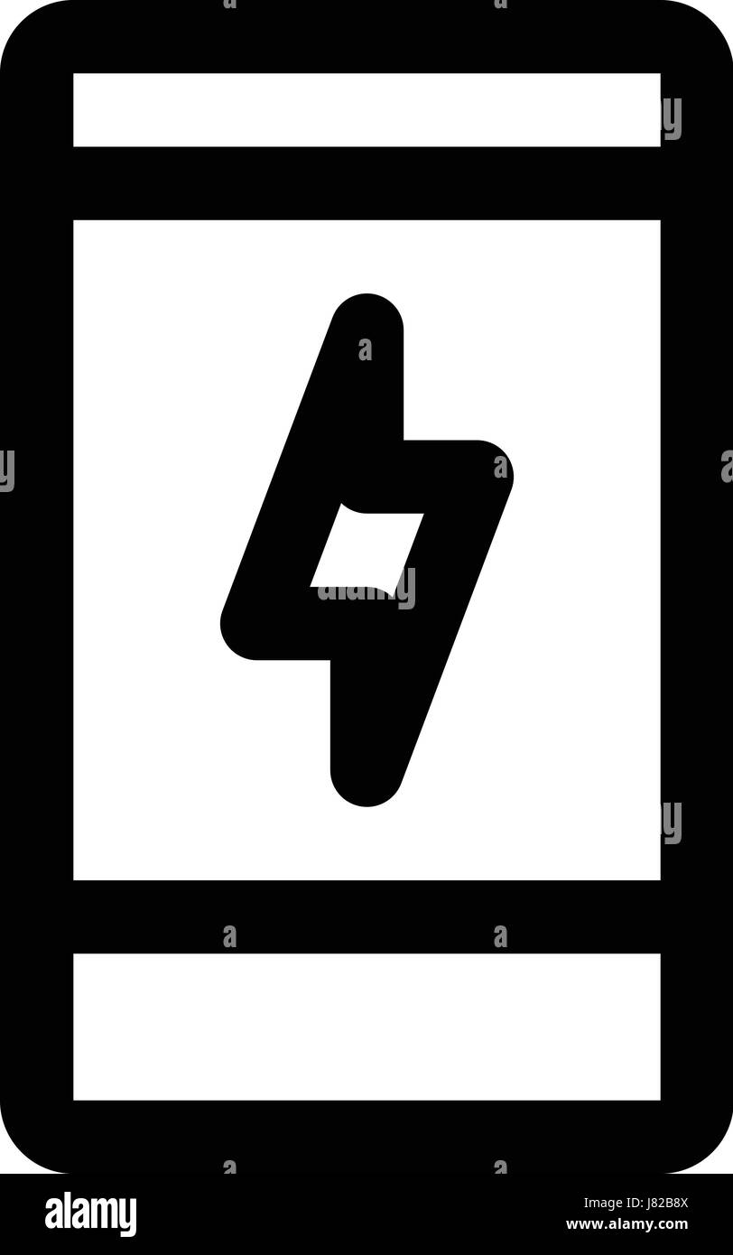 Battery charging smartphone icons Black and White Stock Photos & Images ...