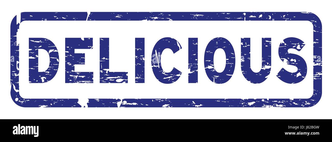 Grunge blue delicious square rubber seal stamp Stock Vector Image & Art ...