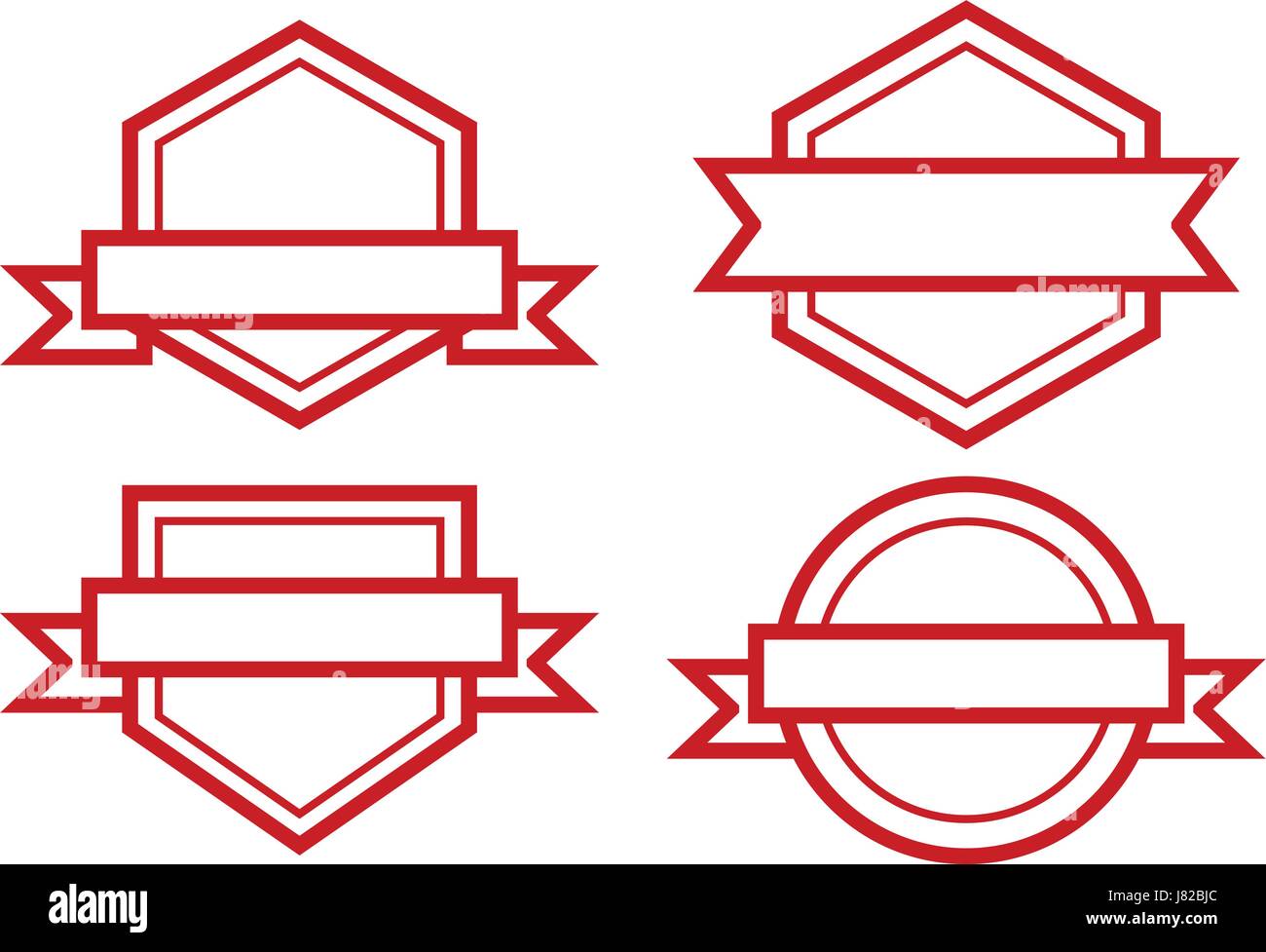 Set of red vintage label on white background Stock Vector Image & Art ...
