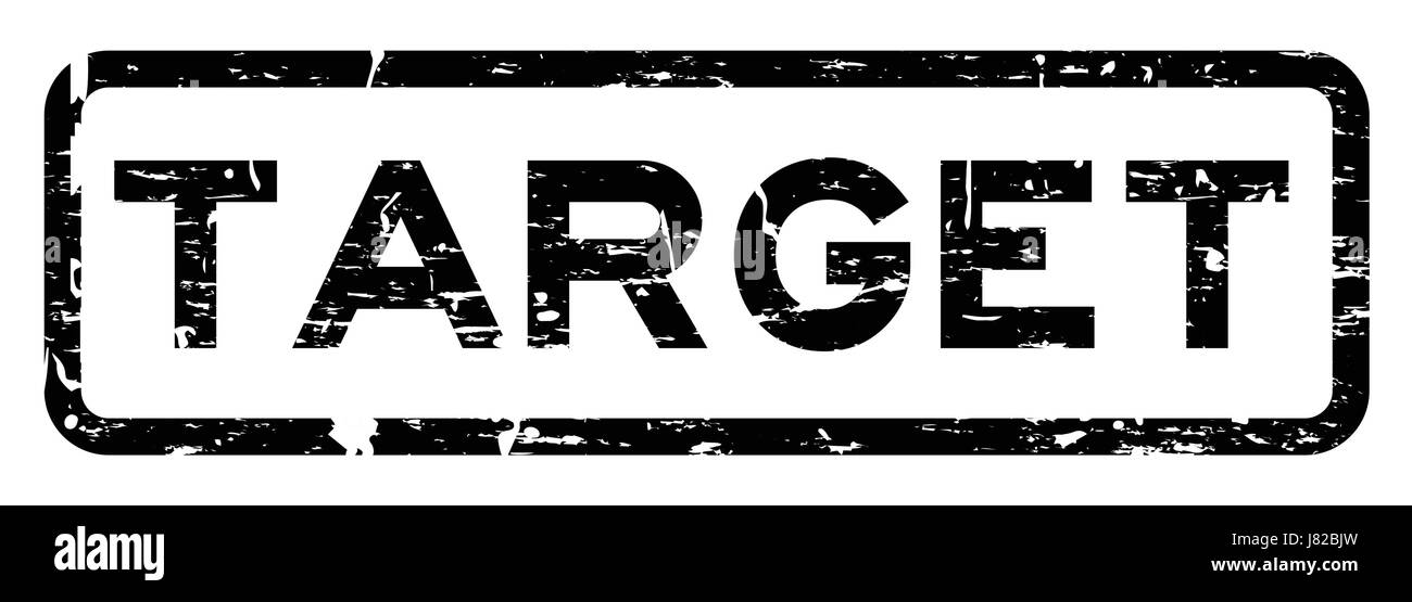 Grunge black target square rubber seal stamp on white background Stock ...