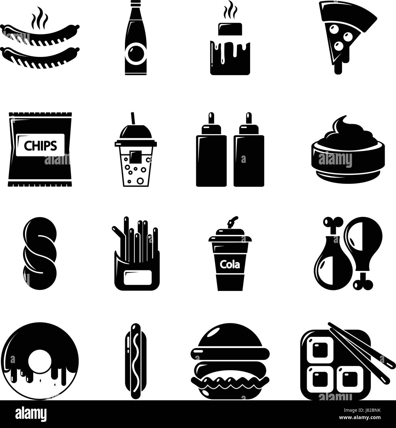 Fast food icons set, simple style Stock Vector Image & Art - Alamy