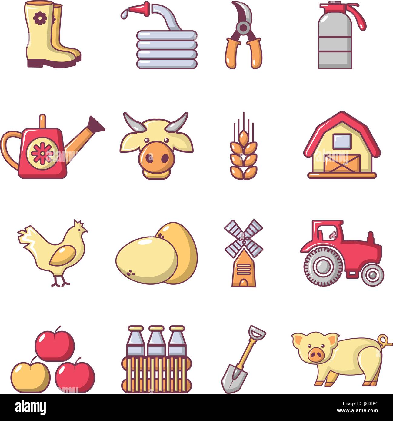 Farm agricultural icons set, cartoon style Stock Vector Image & Art - Alamy