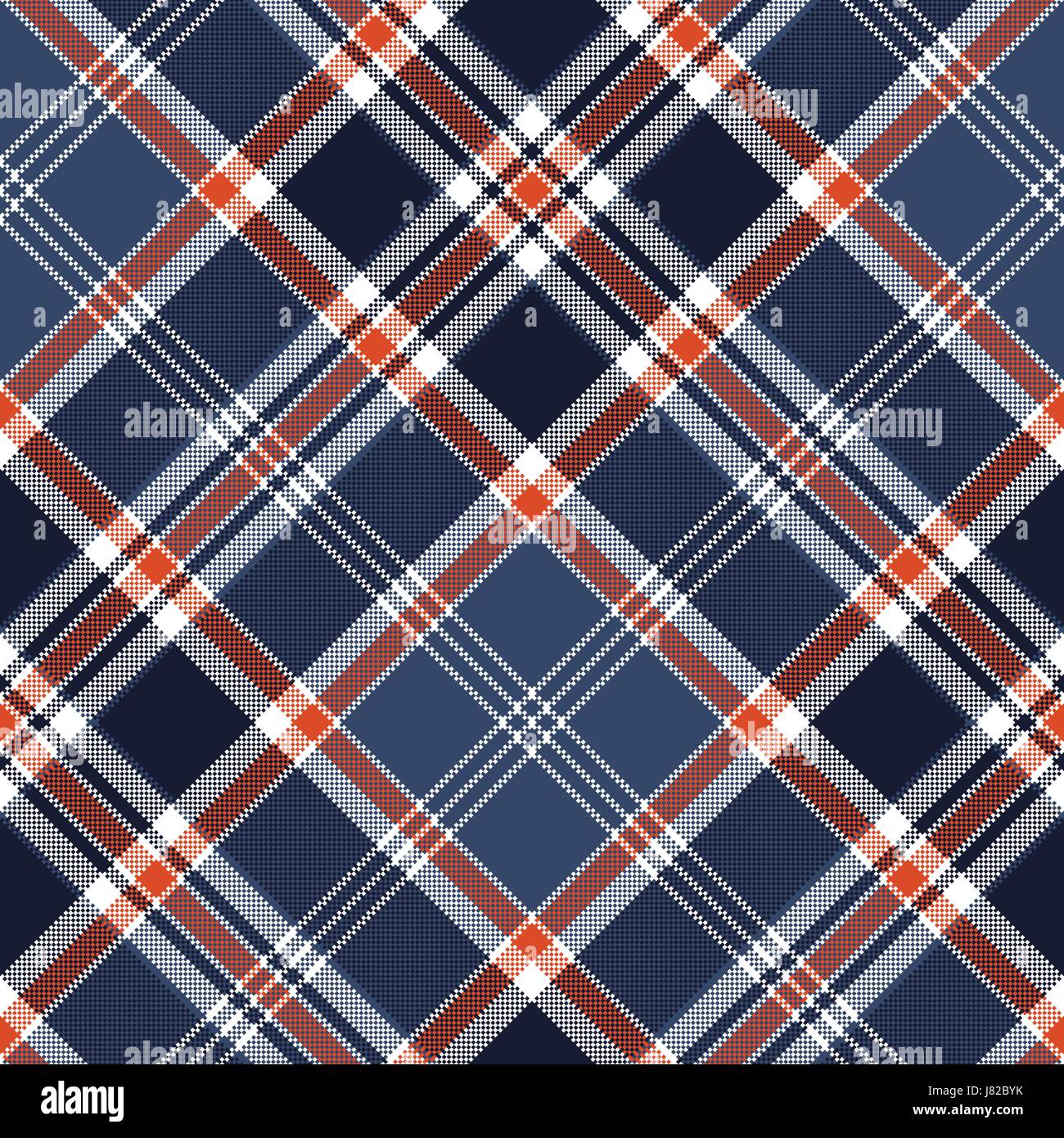 Blue check fabric texture pixel seamless pattern. Vector illustration ...