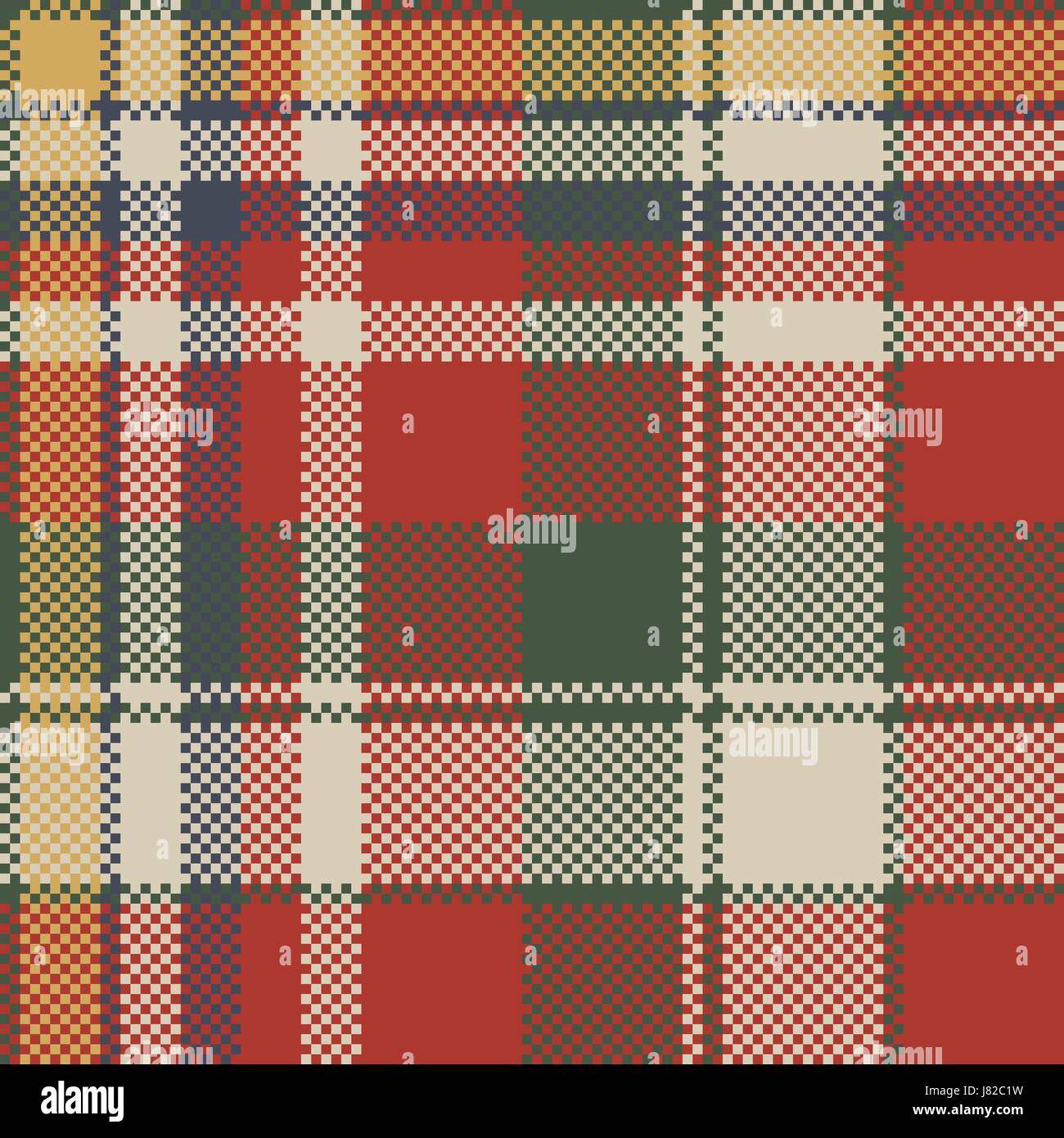 Canvas pixel plaid seamless fabric texture. Vector illustration Stock ...