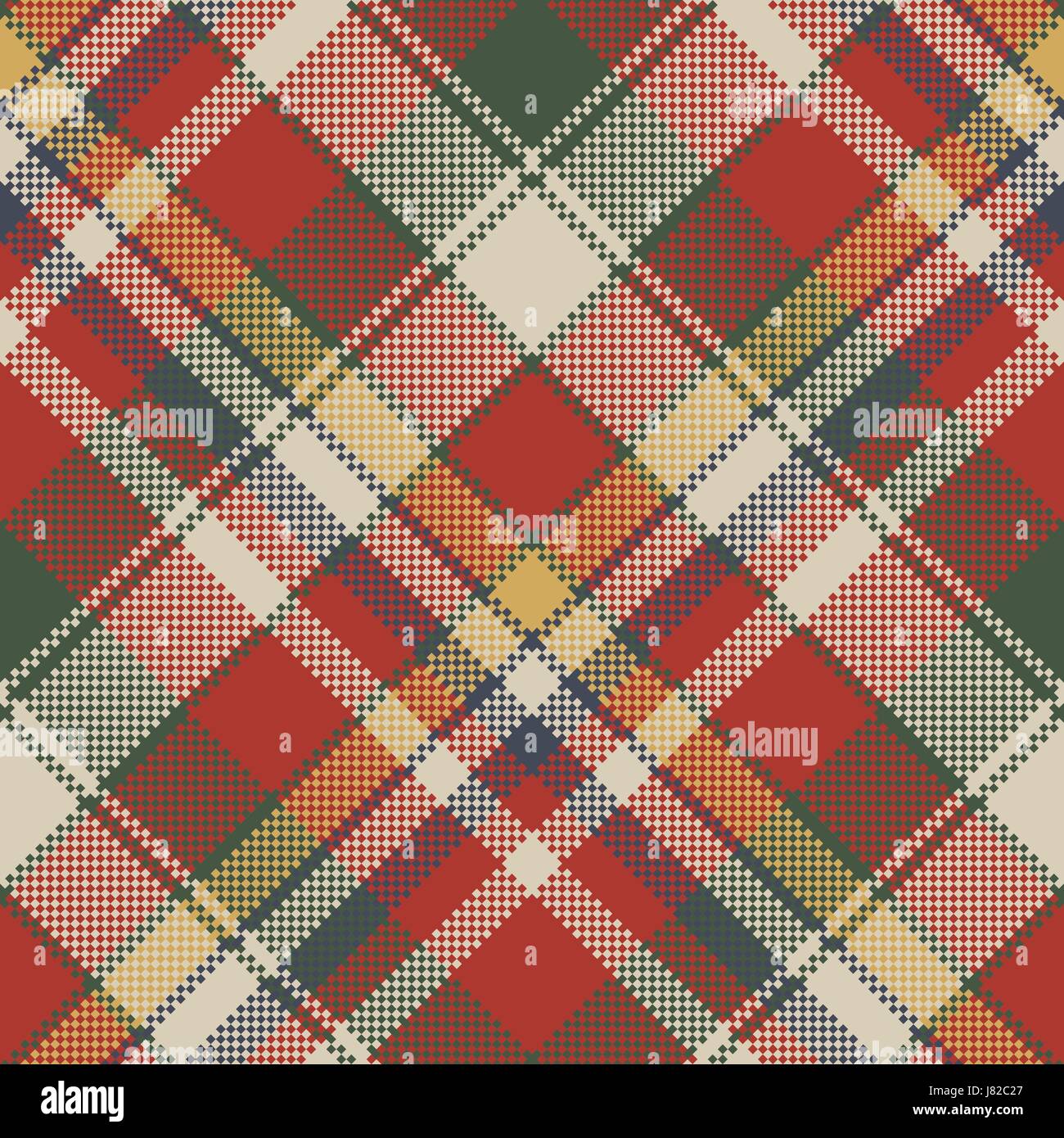 Canvas pixel plaid seamless fabric texture. Vector illustration Stock ...