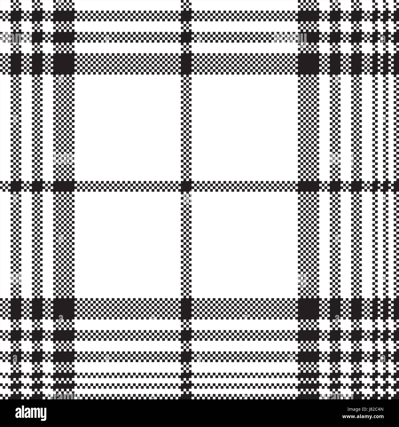 Pixels black and white check plaid seamless pattern. Vector ...