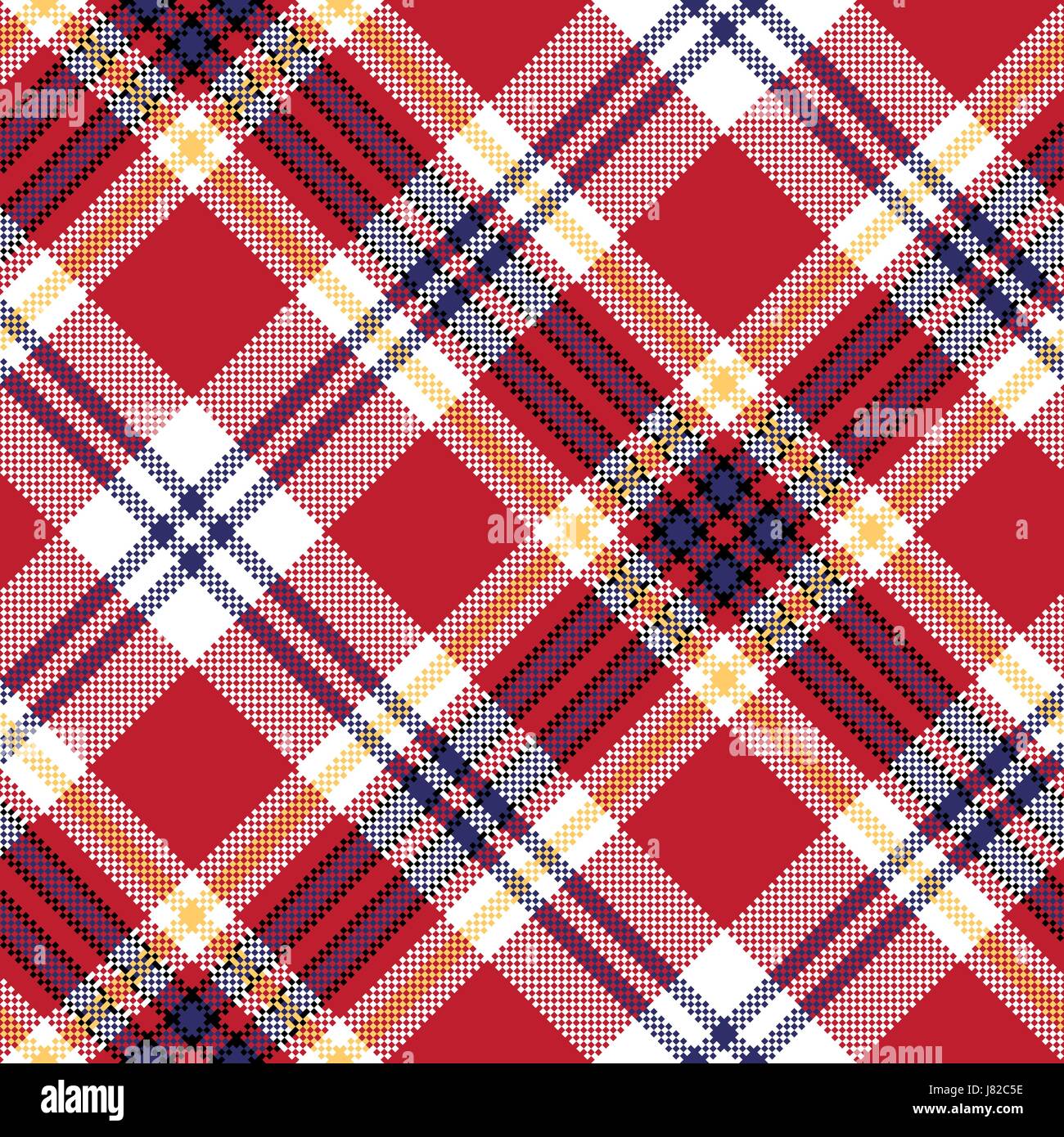 Red plaid seamless fabric texture. Vector illustration Stock Vector ...