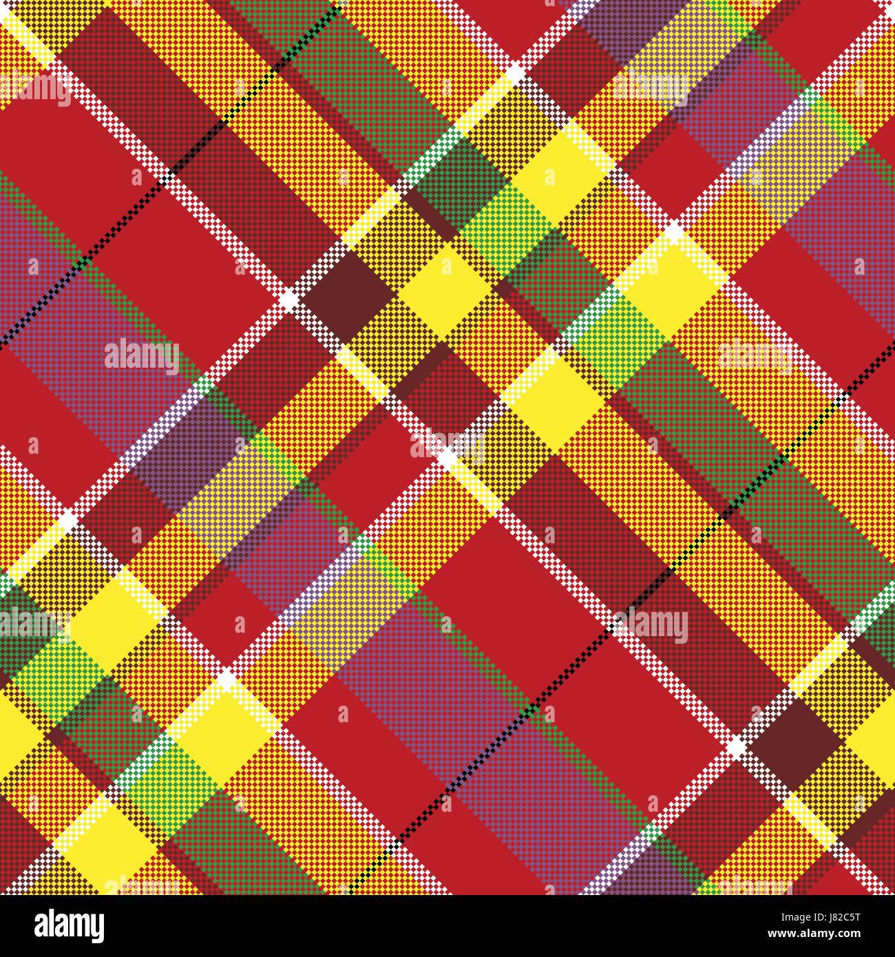 Summer seamless pattern madras check fabric texture. Vector ...
